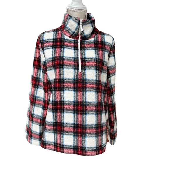 J. Crew Factory | Tops | J Crew Factory Plaid Fleece Pullover | Poshmark